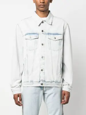 Off-White Bleached-effect Denim Jacket - Blue