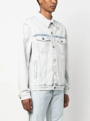 Off-White Bleached-effect Denim Jacket - Blue