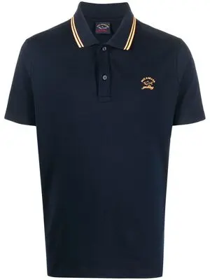 Paul & Shark Logo-print Short-sleeve Polo Shirt - Blue