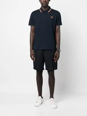 Paul & Shark Logo-print Short-sleeve Polo Shirt - Blue