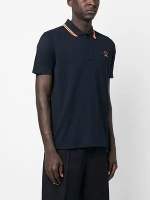 Paul & Shark Logo-print Short-sleeve Polo Shirt - Blue