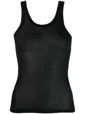 Coperni Semi-sheer Racerback Top - Black