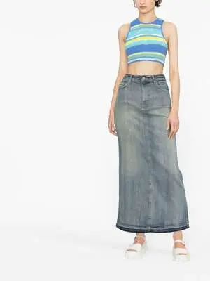 GANNI Denim Maxi Skirt