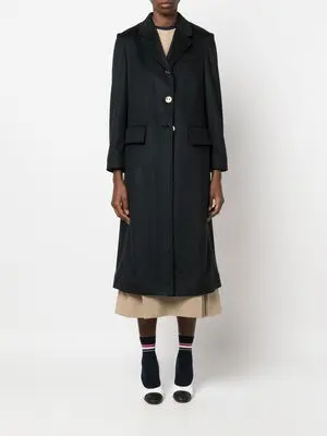 Thom Browne Wide-lapel Single-breasted Overcoat - Blue