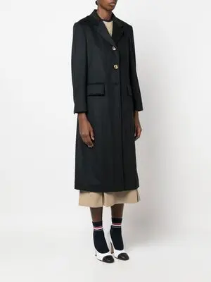 Thom Browne Wide-lapel Single-breasted Overcoat - Blue
