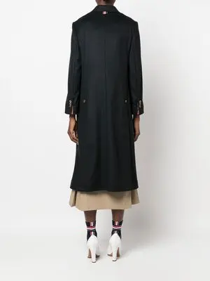 Thom Browne Wide-lapel Single-breasted Overcoat - Blue