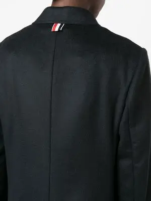 Thom Browne Wide-lapel Single-breasted Overcoat - Blue