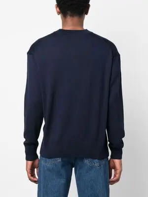Maison Kitsuné Embroidered Fox-patch Sweatshirt - Blue