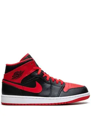 JORDAN Air 1 Mid Alternate Bred Sneakers - Black
