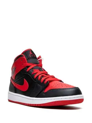 JORDAN Air 1 Mid Alternate Bred Sneakers - Black