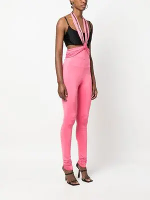 Attico Ruby Halterneck-strap Leggings - Pink