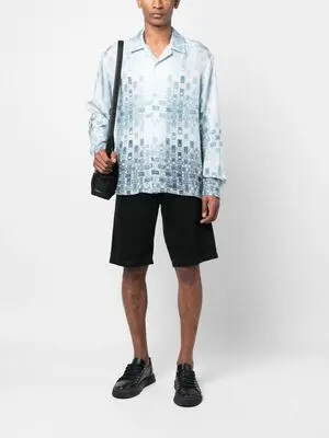Amiri Gradient Tape-print Silk Shirt