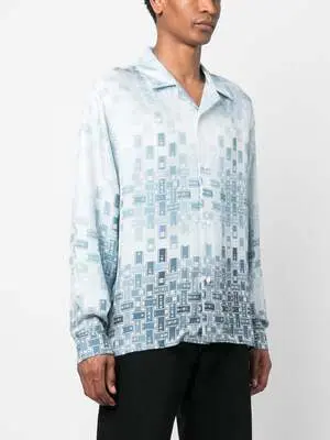 Amiri Gradient Tape-print Silk Shirt