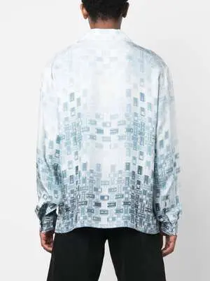 Amiri Gradient Tape-print Silk Shirt