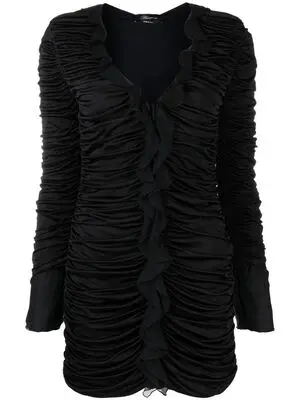 Blumarine Draped Ruffled Mini Dress
