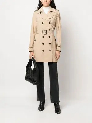 SAVE THE DUCK Lightweight Double-breasted Trench Coat - Brown