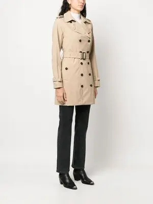 SAVE THE DUCK Lightweight Double-breasted Trench Coat - Brown
