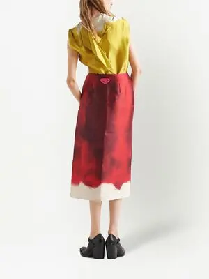 Prada Two-tone Silk Satin Blouse