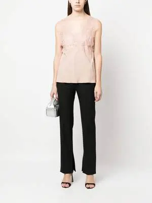 Pinko Semi-sheer Lace-panelled Top