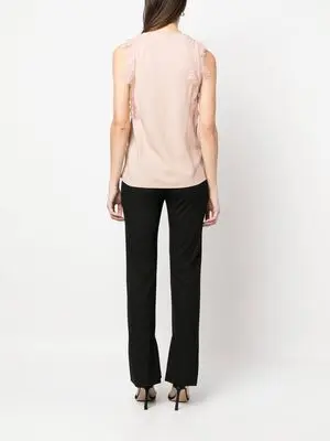 Pinko Semi-sheer Lace-panelled Top