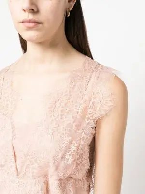 Pinko Semi-sheer Lace-panelled Top