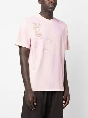 OBJECTS IV LIFE Graphic-print Distressed-effect T-shirt