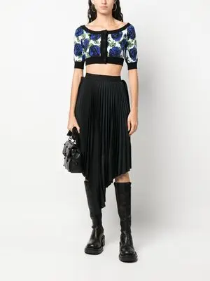Philosophy Di Lorenzo Serafini Rose-print Cropped Cardigan