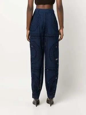 Alberta Ferretti Cut-out High-waisted Trousers - Blue