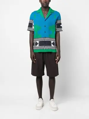 Alanui Patterned Intarsia-knit Shirt - Blue