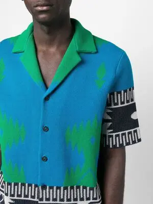 Alanui Patterned Intarsia-knit Shirt - Blue