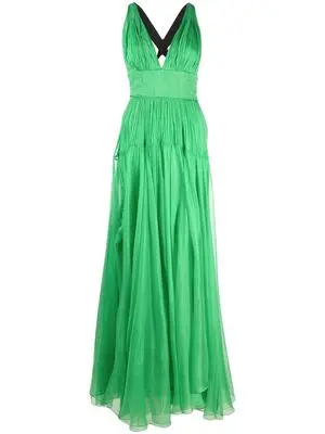 MARIA LUCIA HOHAN Ozana V-neck Gown - Green