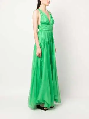 MARIA LUCIA HOHAN Ozana V-neck Gown - Green