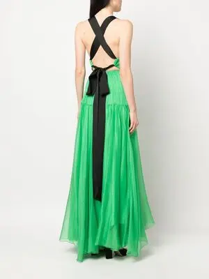 MARIA LUCIA HOHAN Ozana V-neck Gown - Green