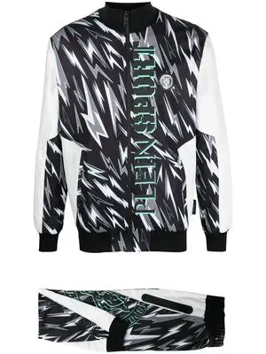 PLEIN SPORT Lightning Bolt-print Track Suit - Black