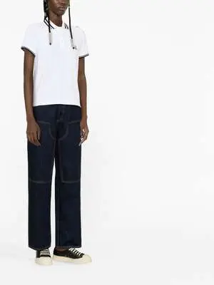 Moncler Stripe-trim Polo Shirt