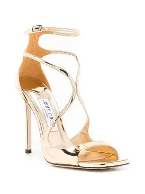 JIMMY CHOO Azia Metallic Sandals - Gold