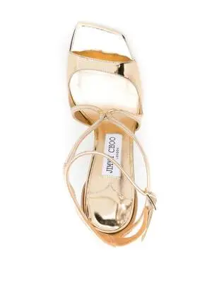 JIMMY CHOO Azia Metallic Sandals - Gold