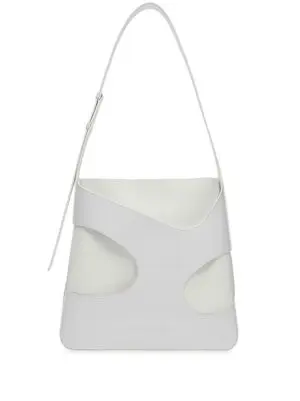FERRAGAMO Textured Leather Shoulder Bag - White