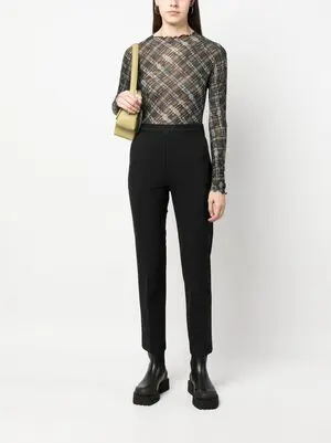 MSGM Logo Waistband Cropped Trousers