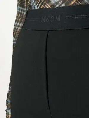 MSGM Logo Waistband Cropped Trousers