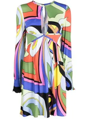 Moschino Graphic-print Mini Dress - Green