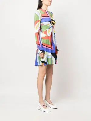 Moschino Graphic-print Mini Dress - Green