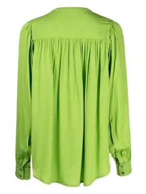 YVES SALOMON Gathered-detail Blouse - Green