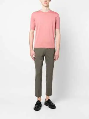 DELL'OGLIO Crew-neck Cotton T-shirt - Pink