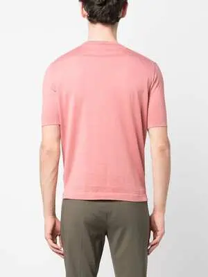 DELL'OGLIO Crew-neck Cotton T-shirt - Pink
