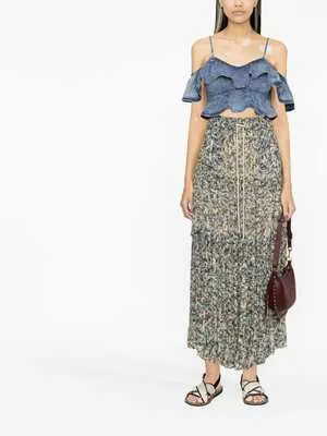 MARANT ETOILE Voloteo Ruffle Blouse - Blue