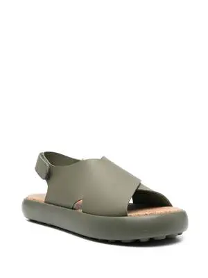 Camper Cross-strap Chunky Sole Sandals - Green