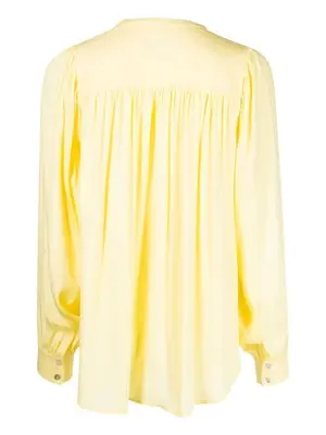 YVES SALOMON Gathered Detail Blouse - Yellow