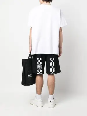 Off-White Cotton Track Shorts