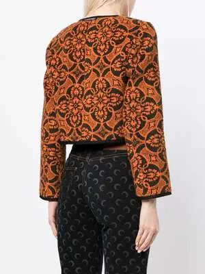 MARINE SERRE Oriental Towels Cropped Jacket - Orange